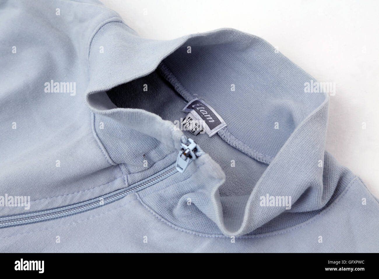 Pale Blue Zip Up Sweatshirt Stock Photo - Alamy
