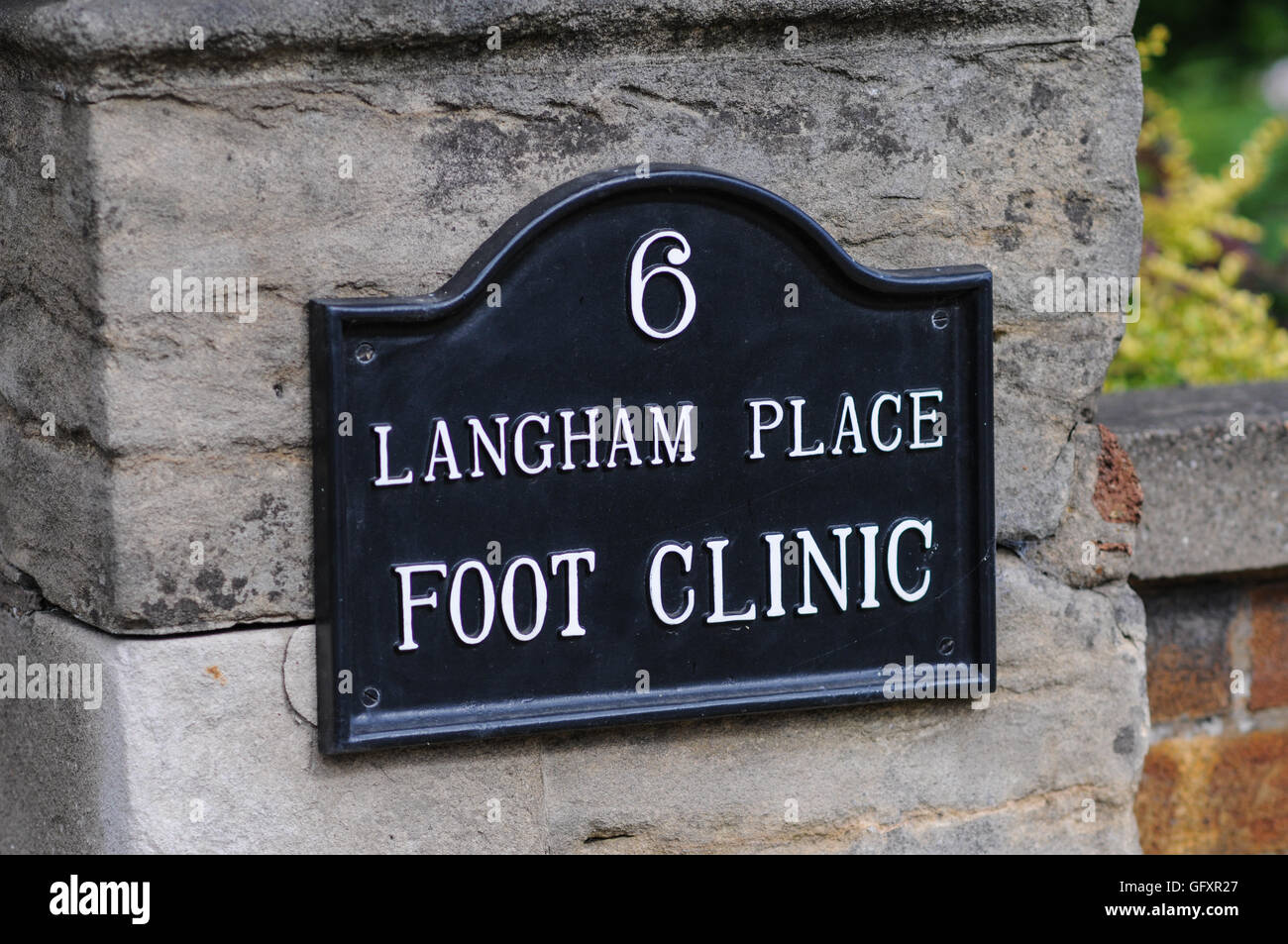 Foot clinic sign business chiropody Stock Photo - Alamy