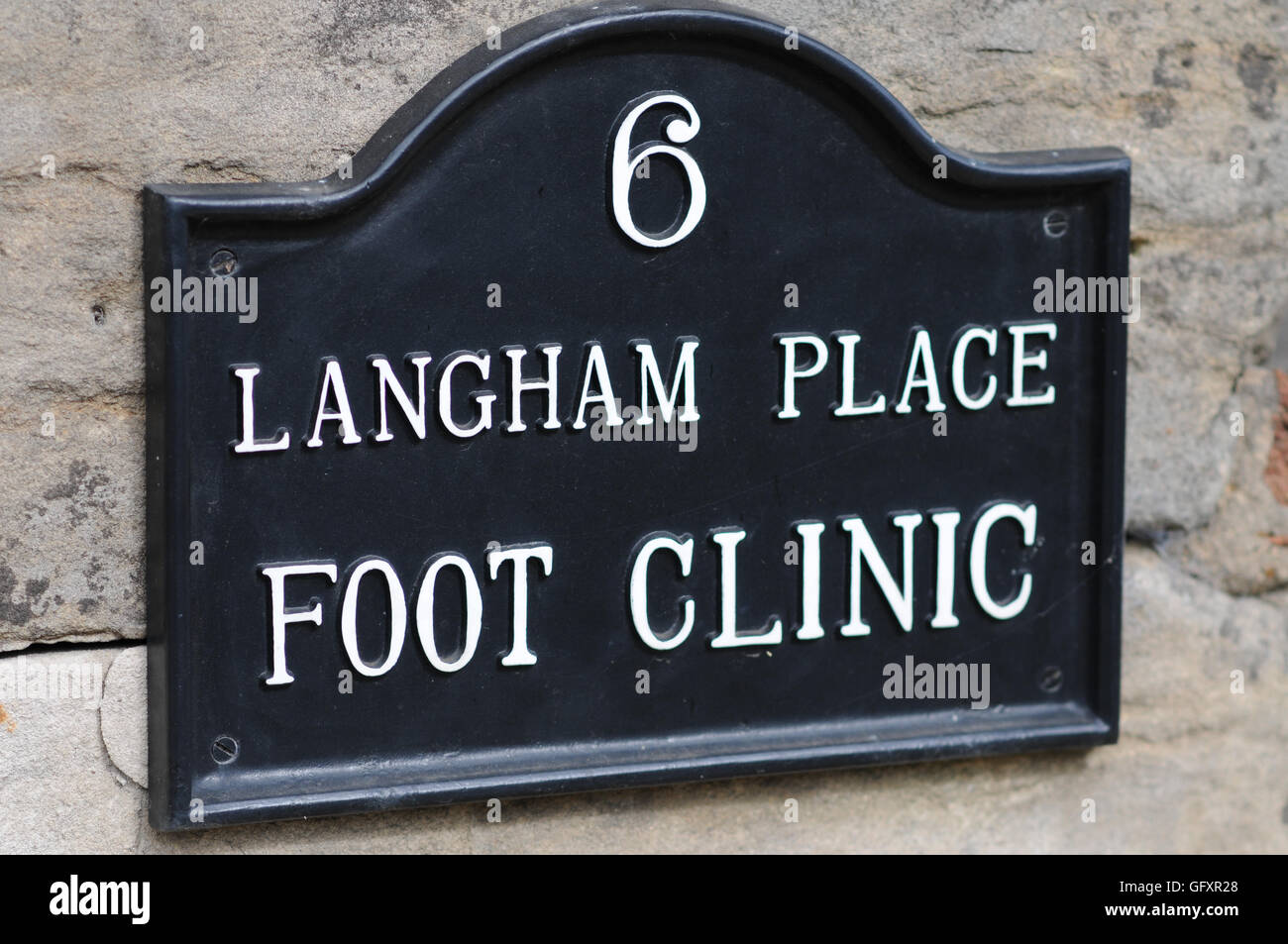 Foot clinic sign business chiropody Stock Photo - Alamy