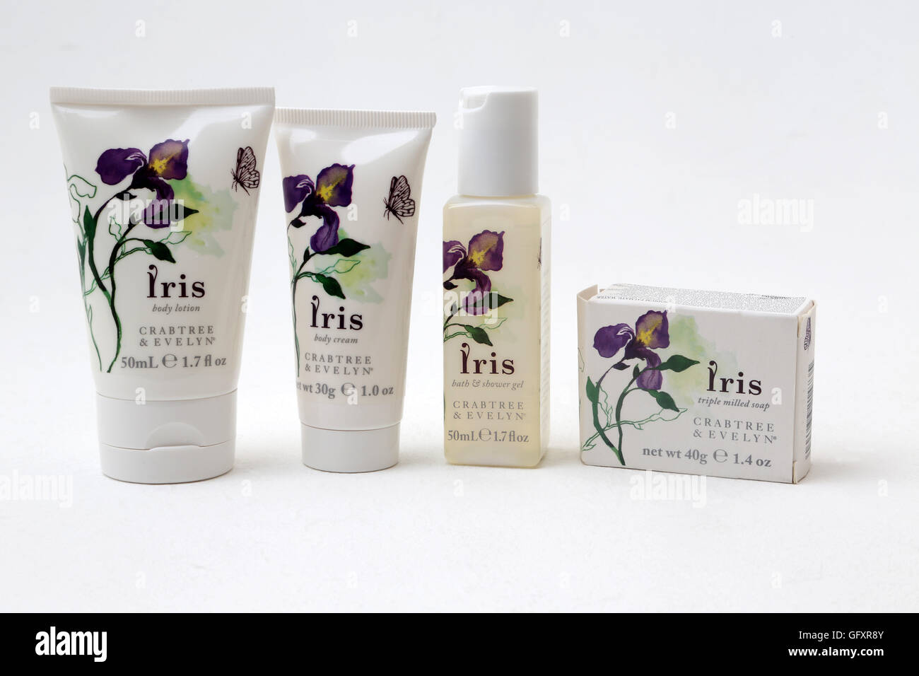Crabtree & Evelyn Toiletry Set - Iris Body Lotion, Body Cream, Shower ...