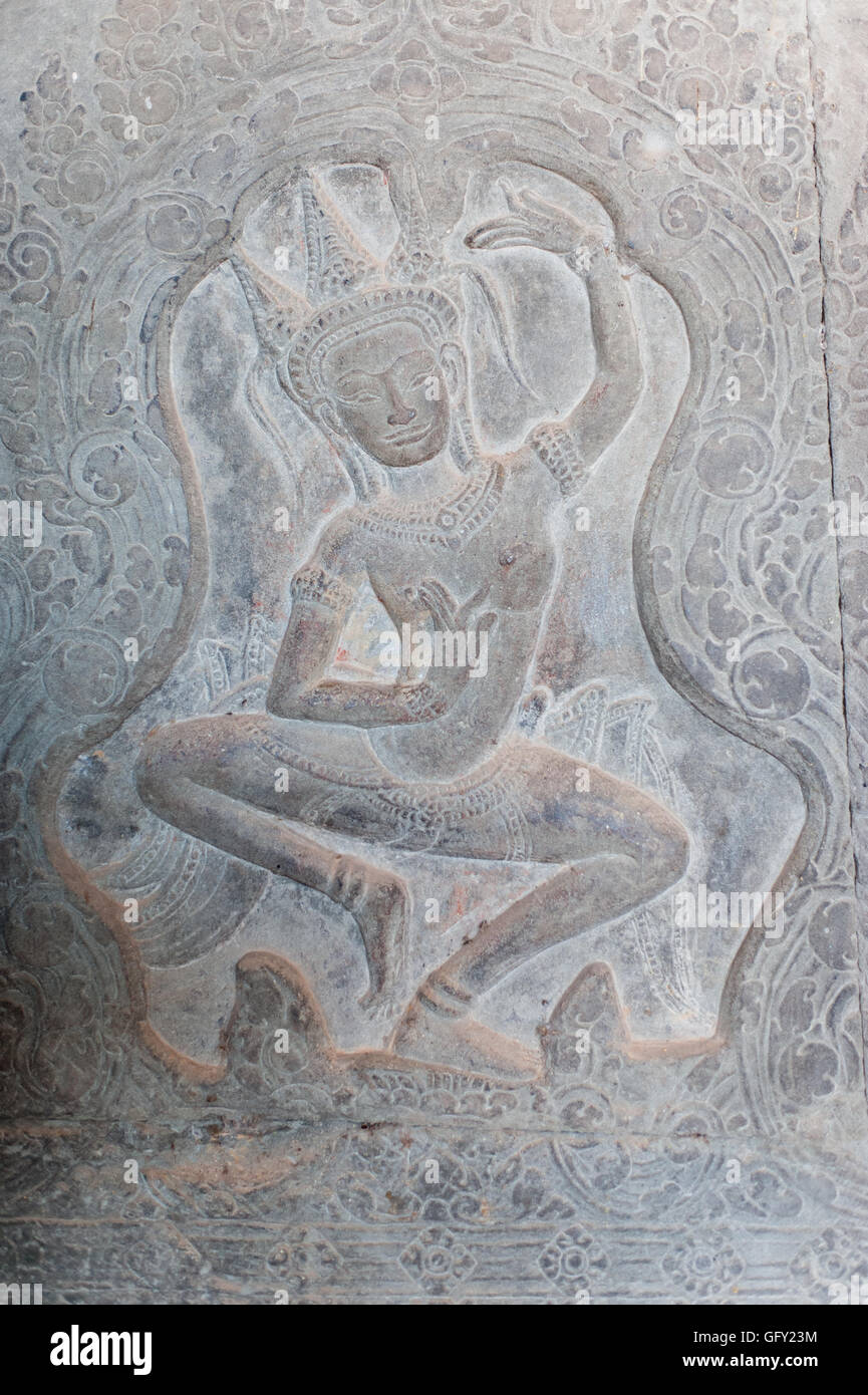 Angkor Wat Carving Stock Photo - Alamy