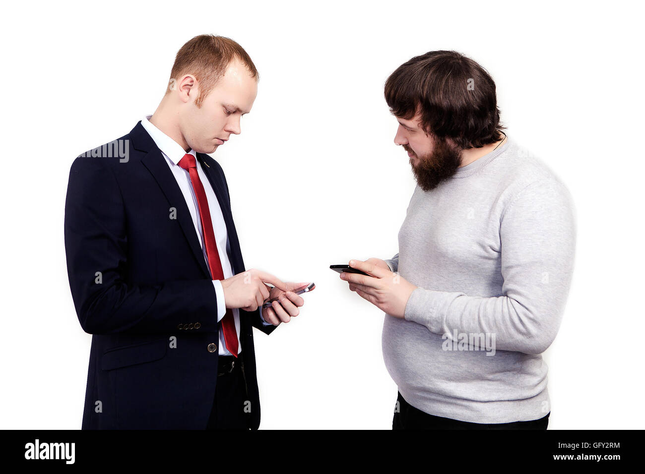 Two workers standing on Cut Out Stock Images & Pictures - Alamy