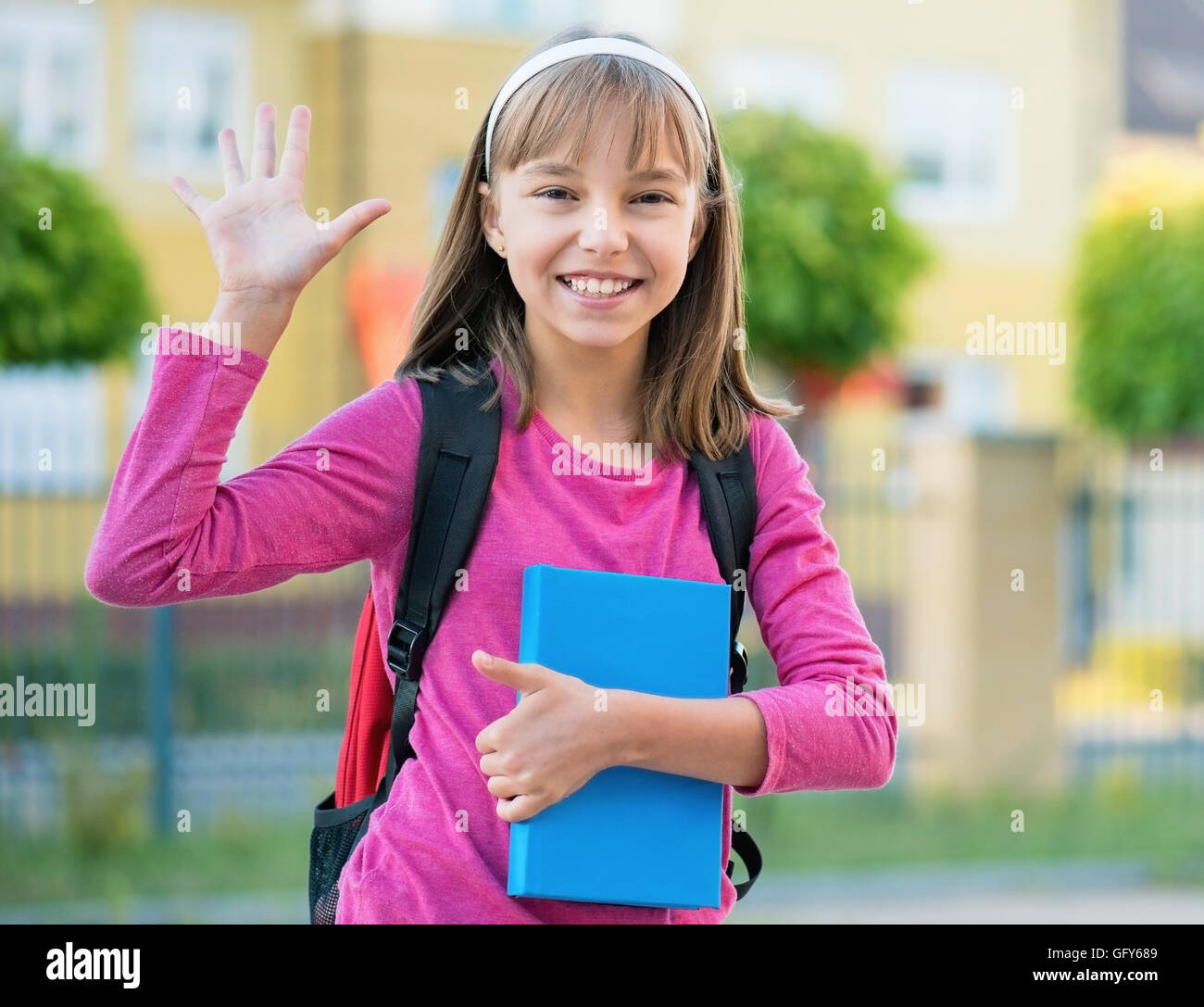 Girl back to school Stock Photo - Alamy