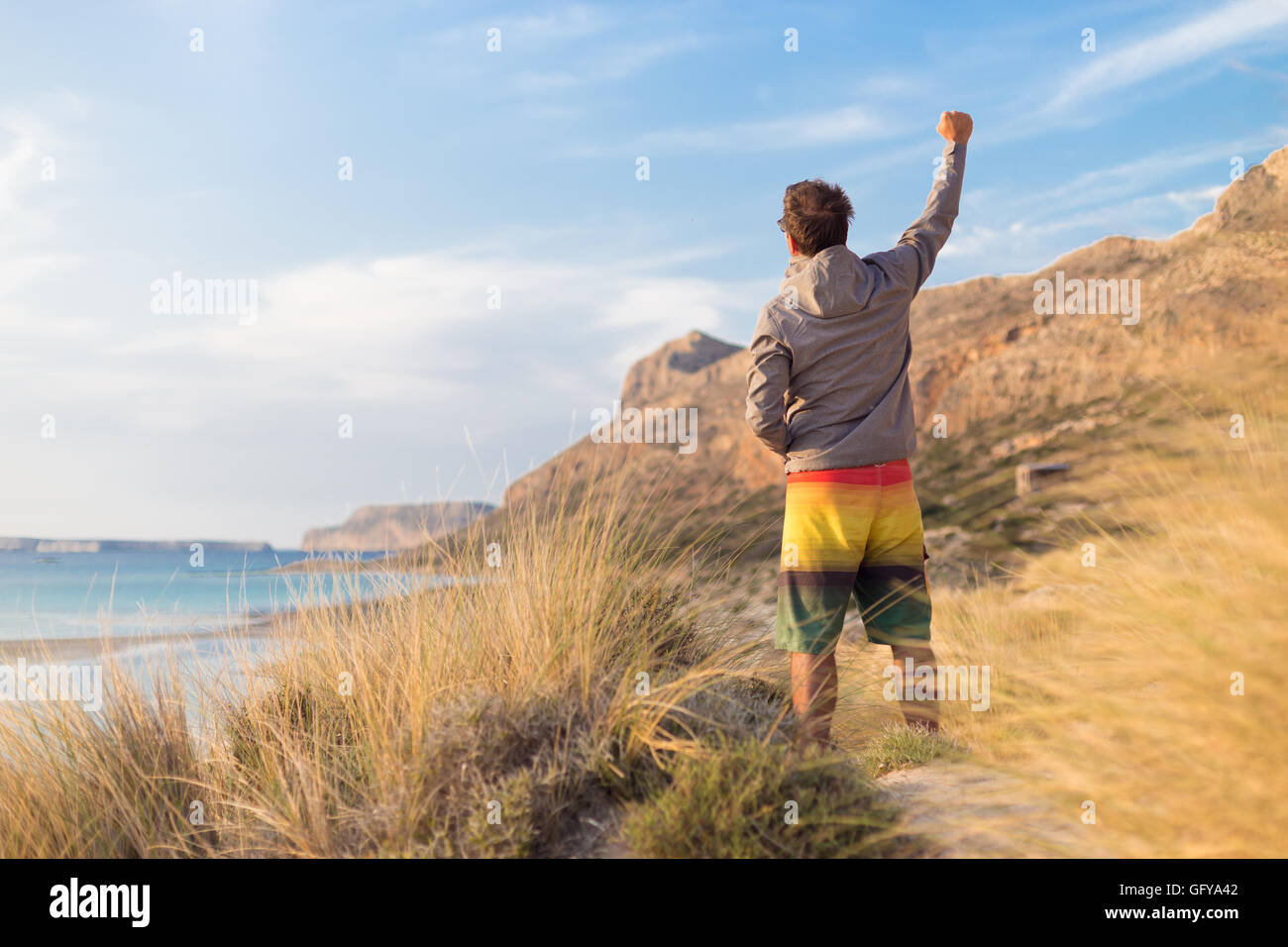 Free active man enjoying beauty of nature Stock Photo - Alamy