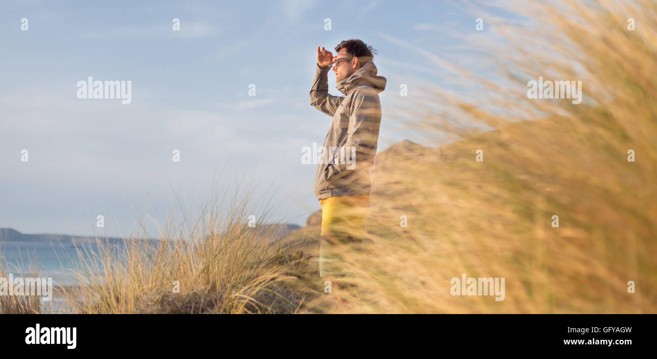 Free active man enjoying beauty of nature Stock Photo - Alamy