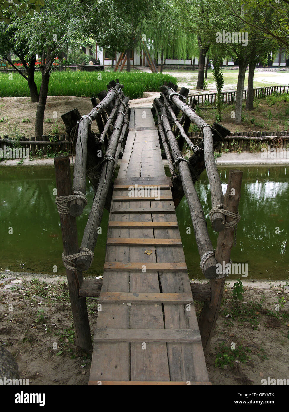 A footbridge in the Chinese Ethnic Culture Park. Beijing – China Stock ...