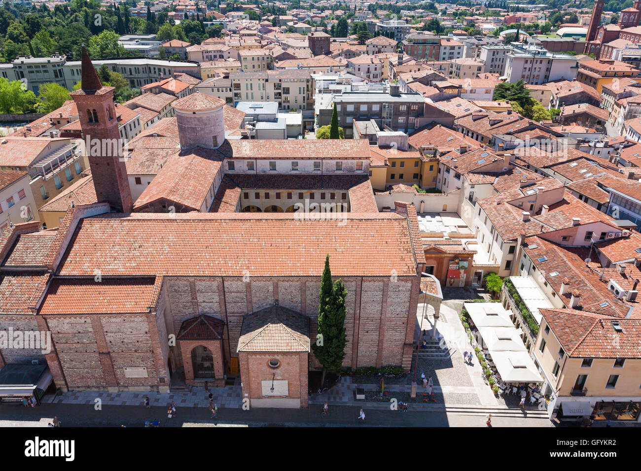 Cityscape from "Bassano del Grappa", Top view. Medieval town panorama ...