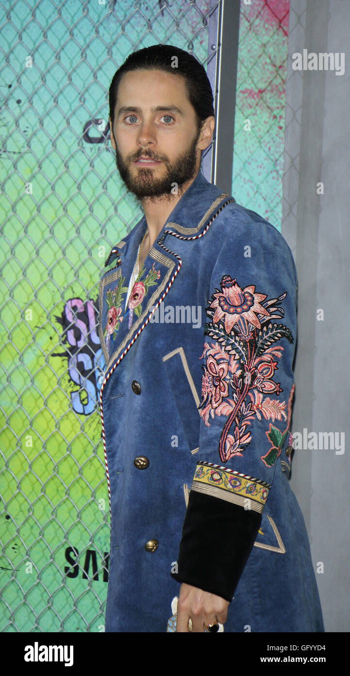 New York, USA. 1st August, 2016. Jared Leto at Warner Bros. Pictures ...