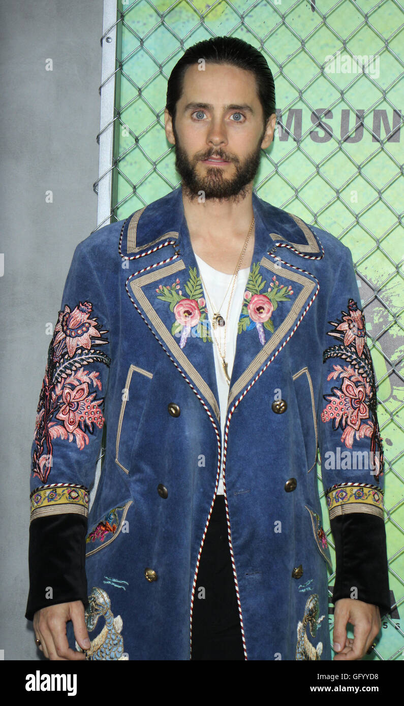 New York, USA. 1st August, 2016. Jared Leto at Warner Bros. Pictures ...