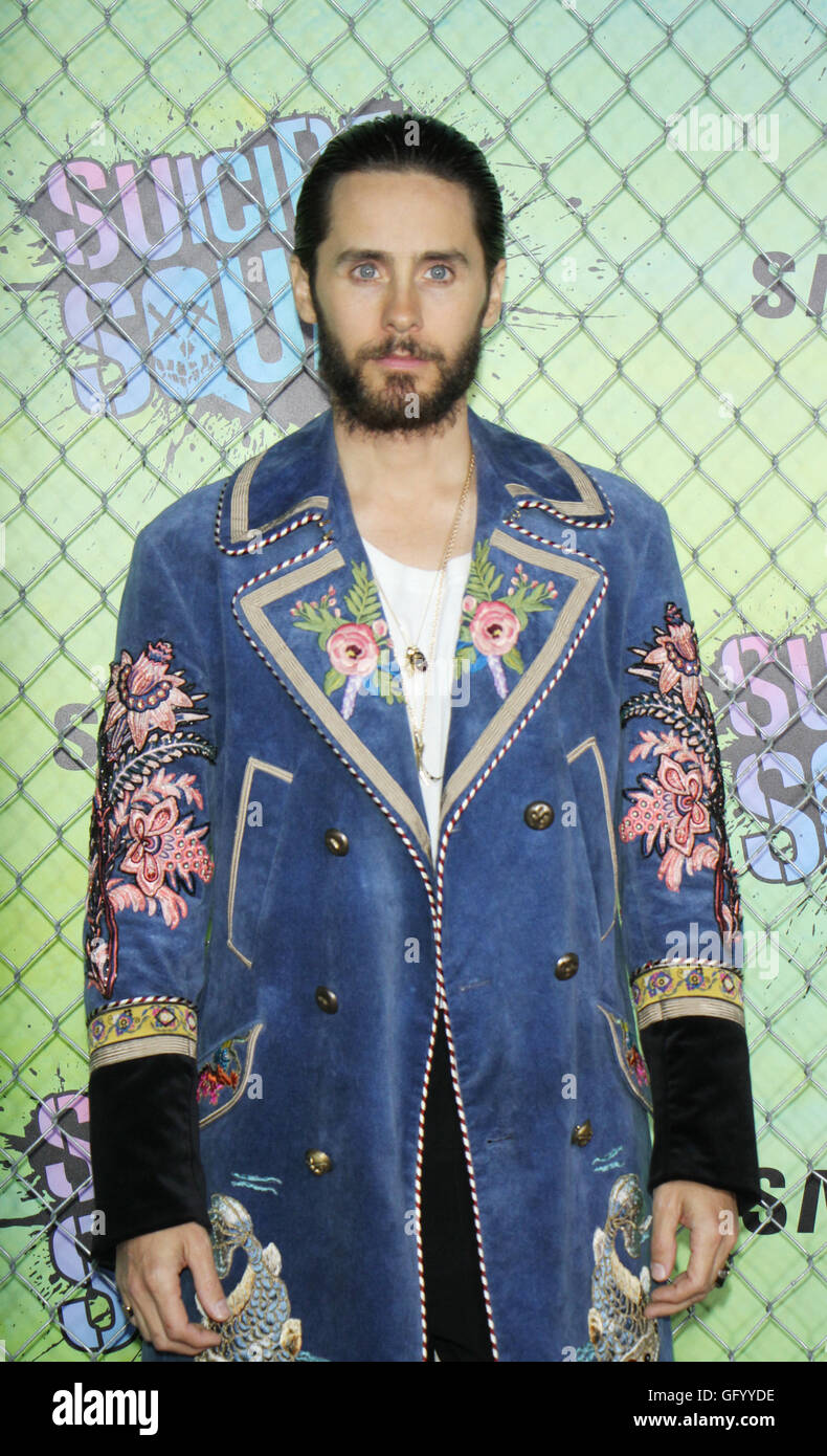 New York, USA. 1st August, 2016. Jared Leto at Warner Bros. Pictures ...