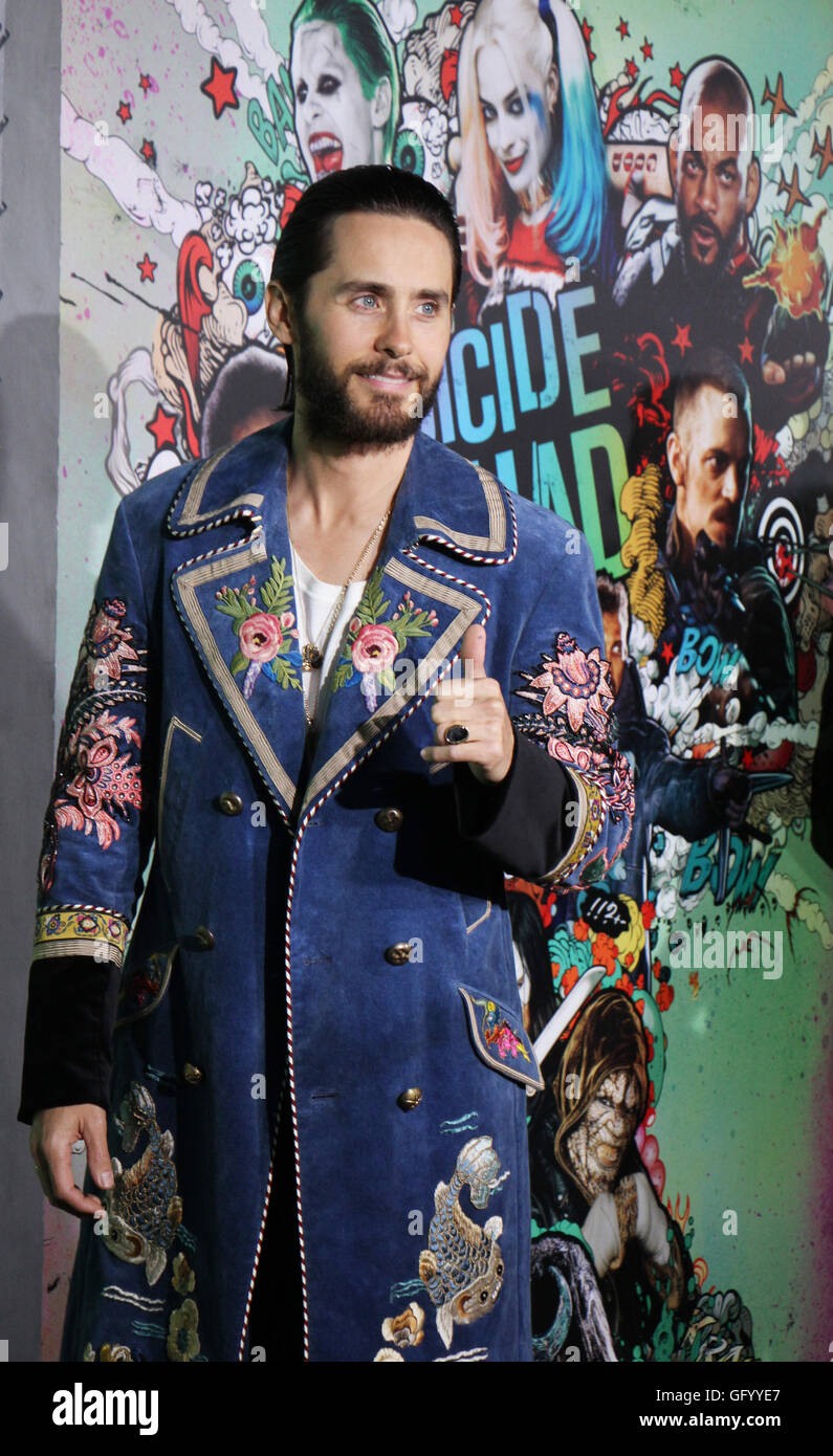 New York, USA. 1st August, 2016. Jared Leto at Warner Bros. Pictures ...