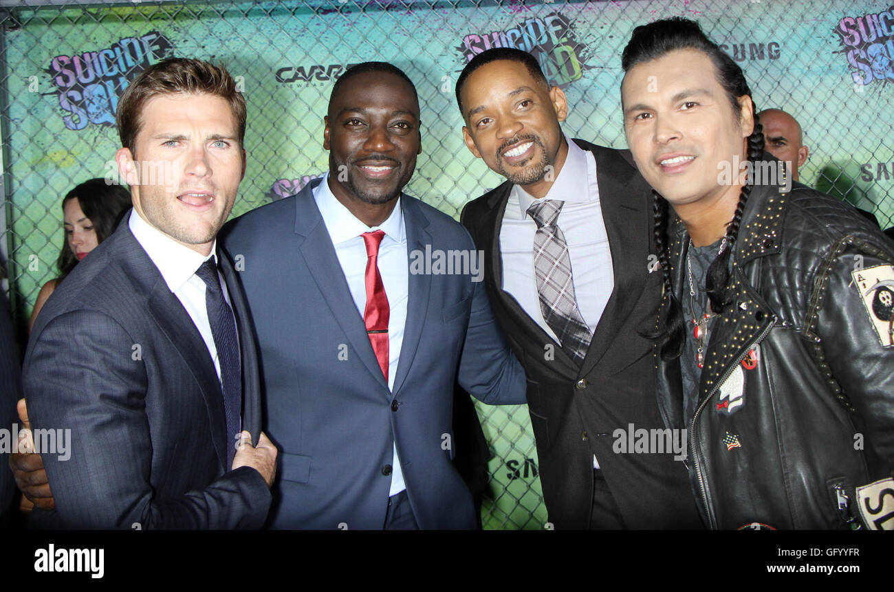 New York, USA. 1st August, 2016. Scott Eastwood, Will Smith, Adewale ...