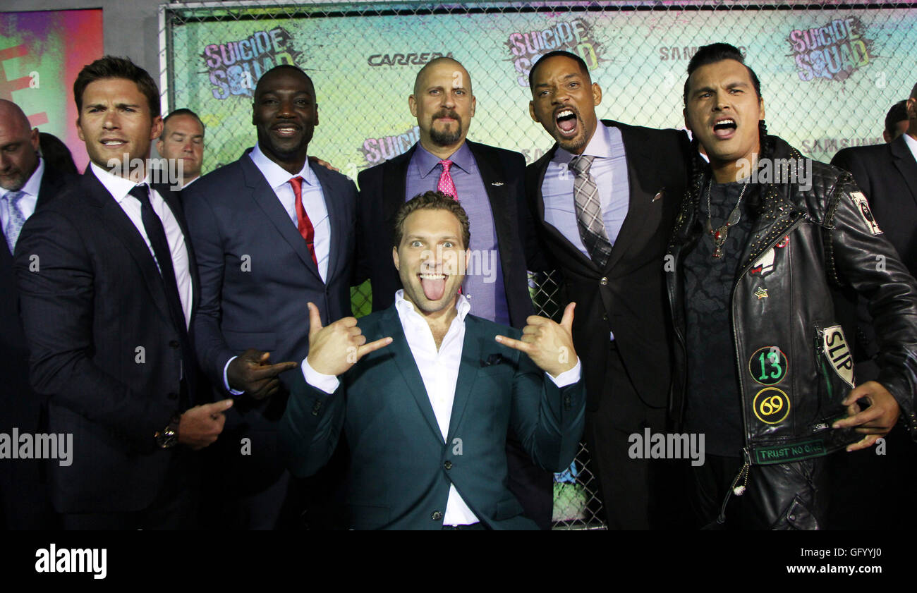 New York, USA. 1st August, 2016. Scott Eastwood, Will Smith,David Ayer ...