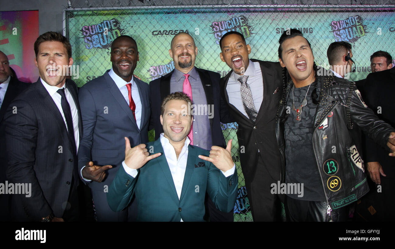 New York, USA. 1st August, 2016. Scott Eastwood, Will Smith,David Ayer ...