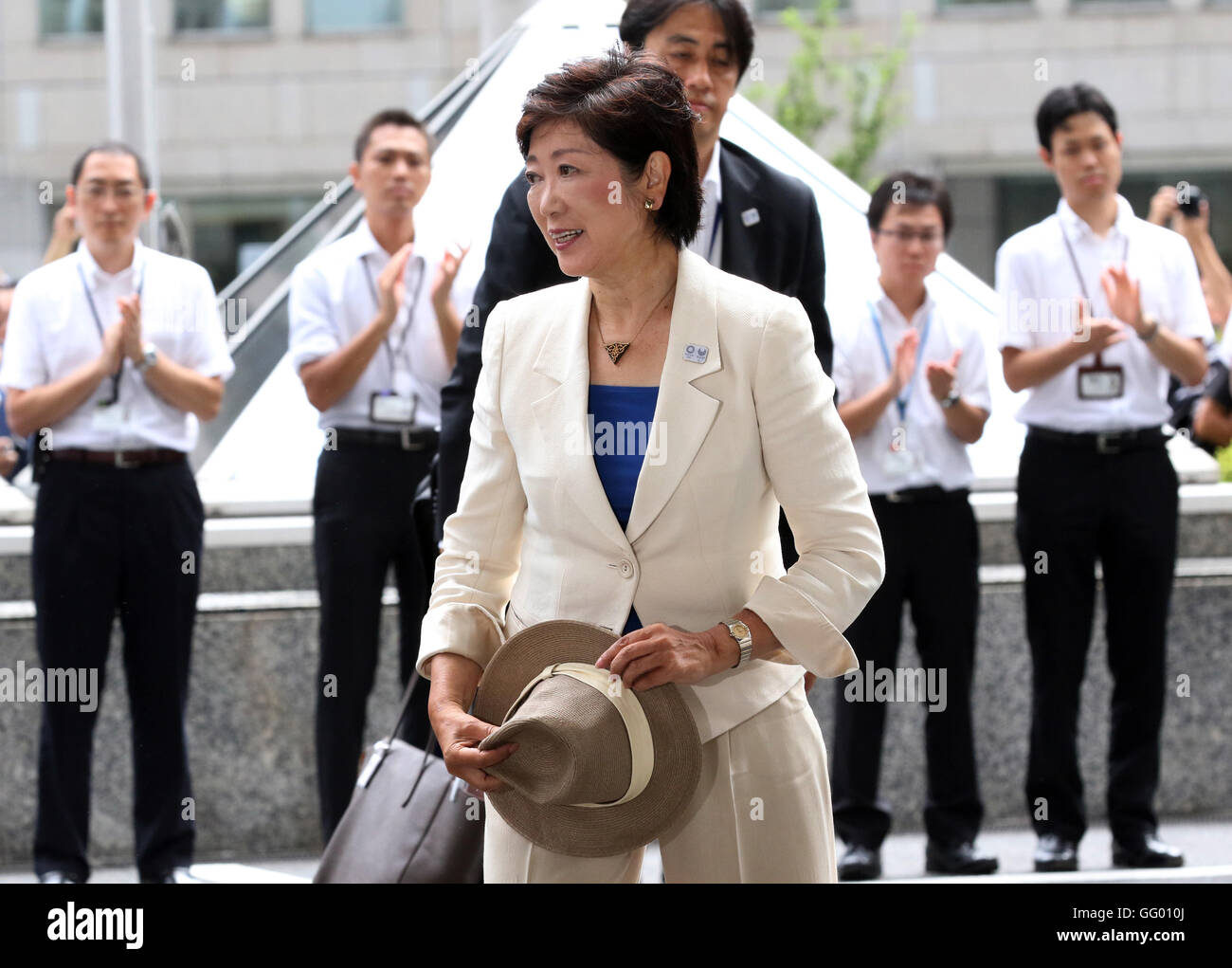 Tokyo, Japan. 2nd Aug, 2016. Newly elected Tokyo Governor Yuriko Koike ...