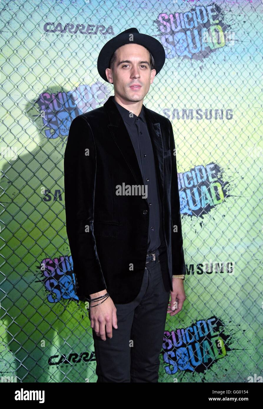 New York, NY, USA. 1st Aug, 2016. G-Eazy at arrivals for SUICIDE SQUAD ...