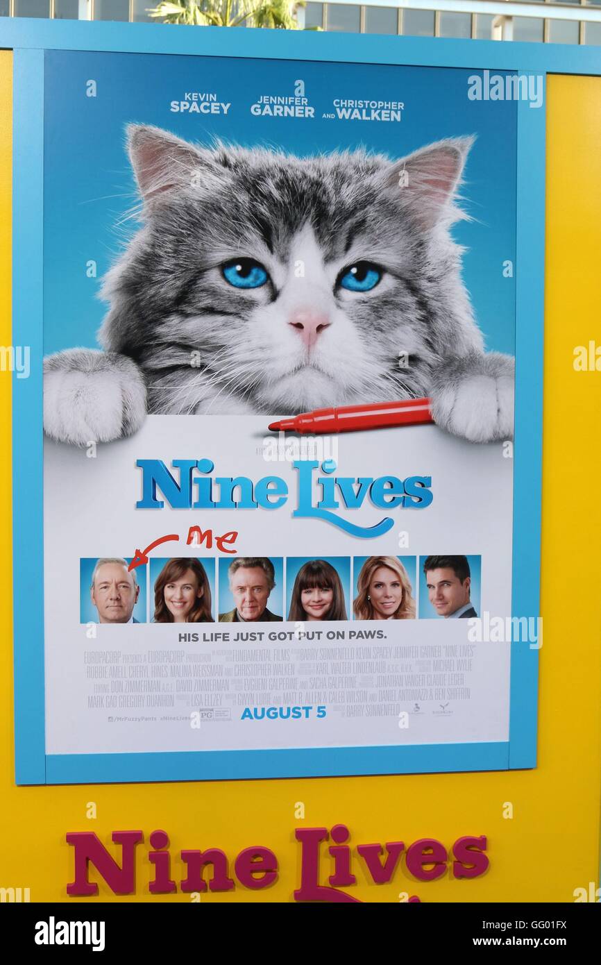 Los Angeles, CA, USA. 1st Aug, 2016. Nine Lives Poster at arrivals for ...