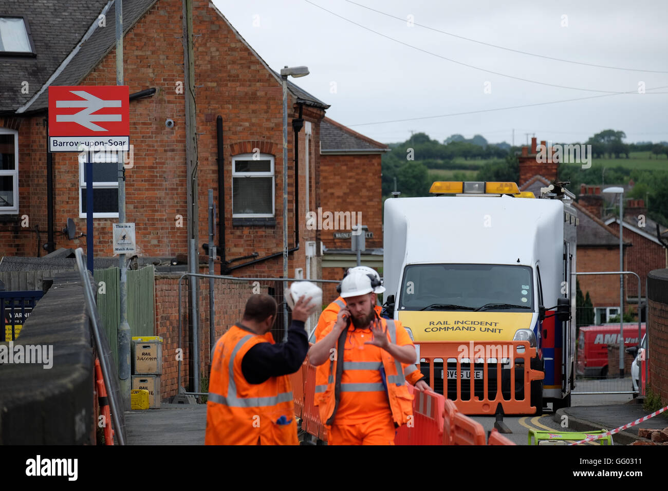 Network rail are at the scene of a bridge collapse in grove road barrow ...