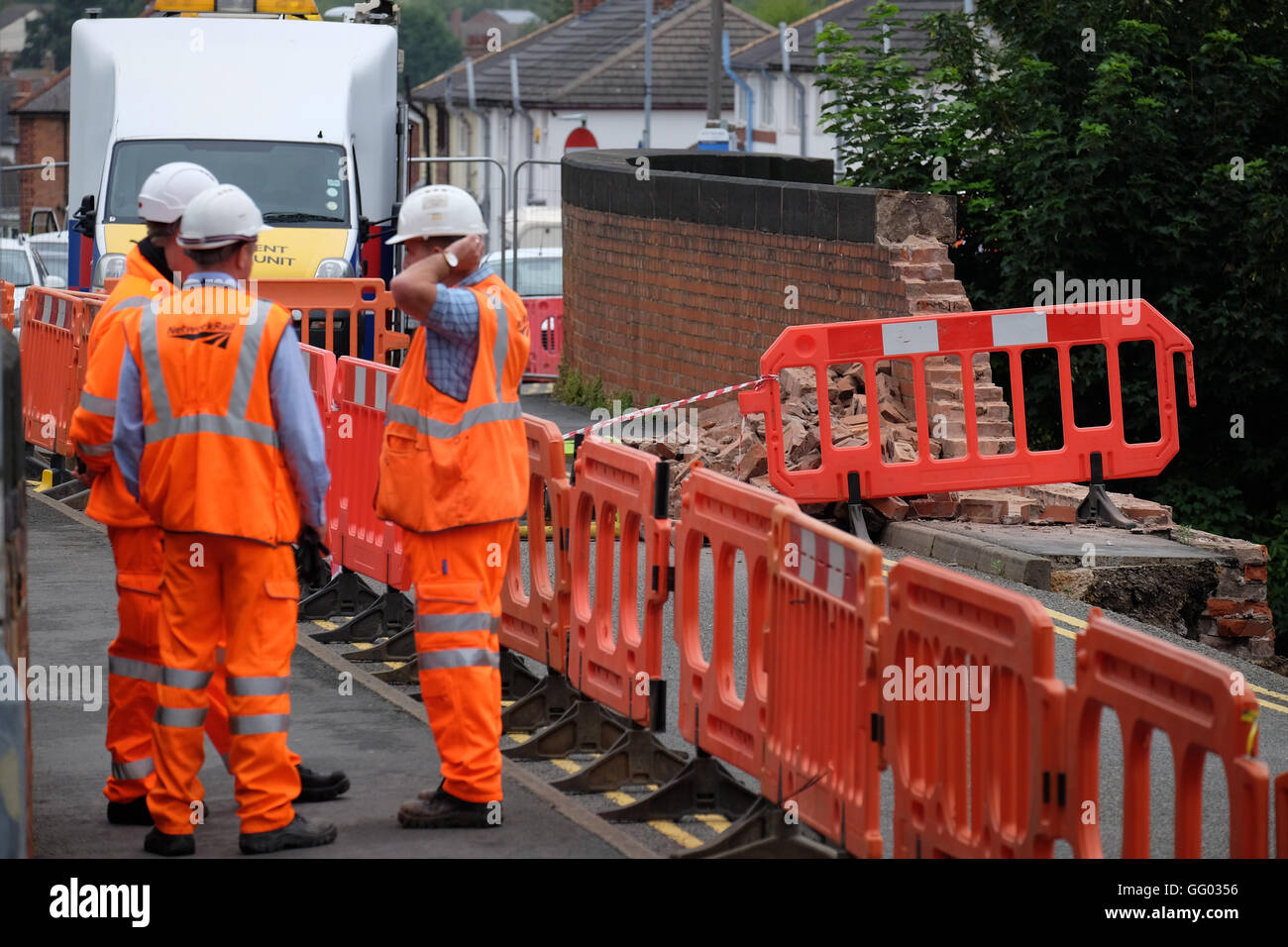 Network rail are at the scene of a bridge collapse in grove road barrow ...
