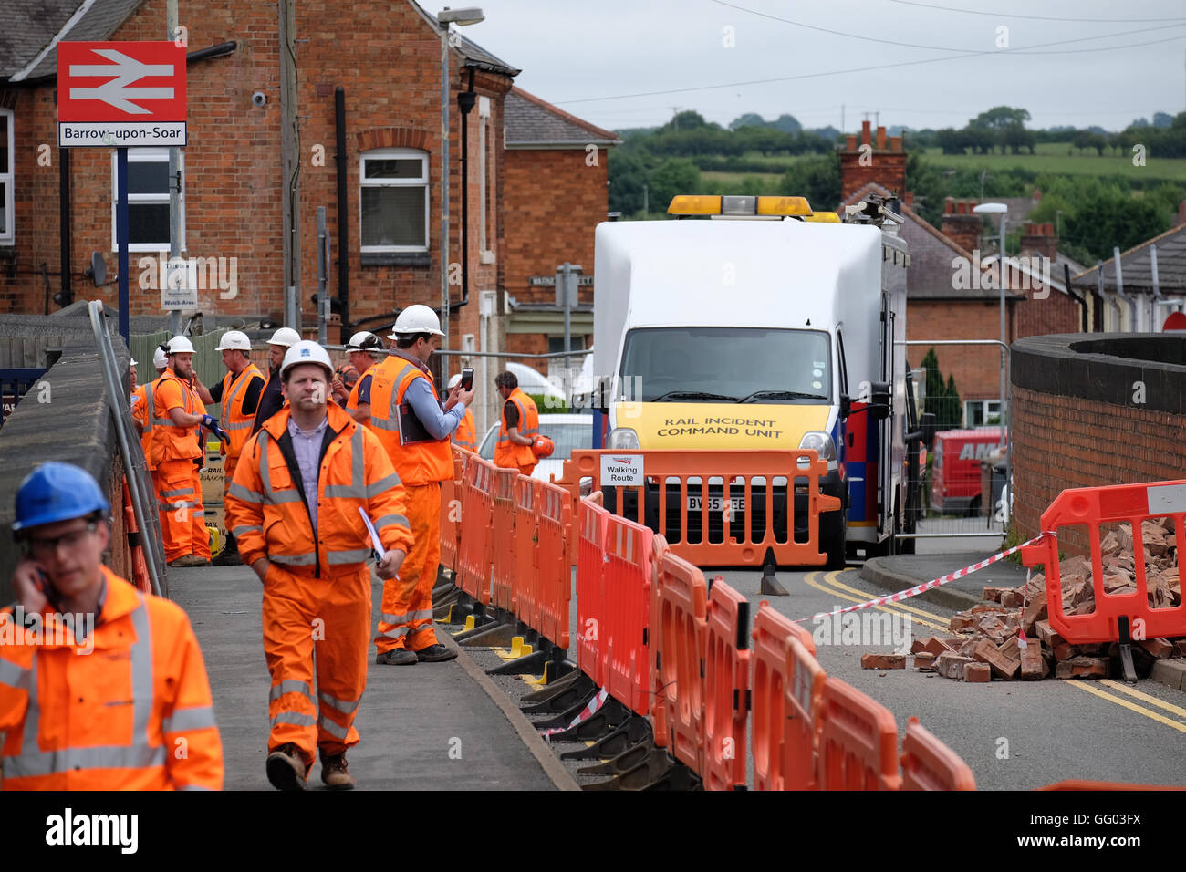 Network rail are at the scene of a bridge collapse in grove road barrow ...