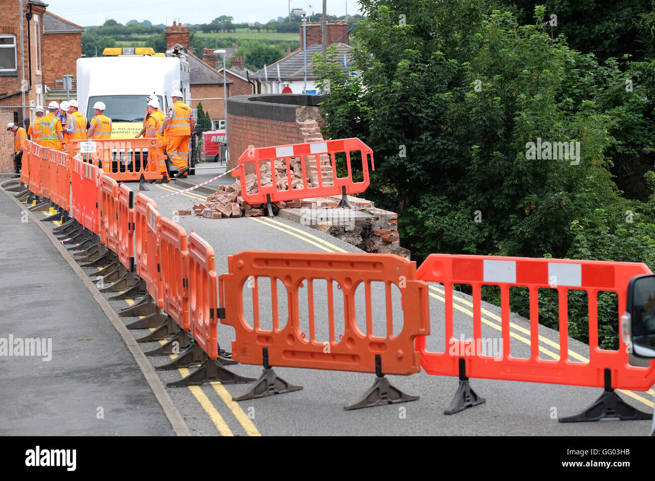 Network rail are at the scene of a bridge collapse in grove road barrow ...