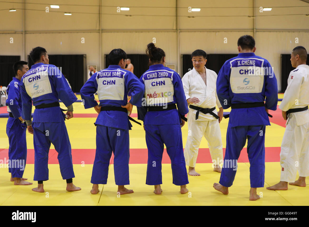 Rio De Janeiro, Brazil. 2nd Aug, 2016. Coach of Chinese judo team Zheng ...