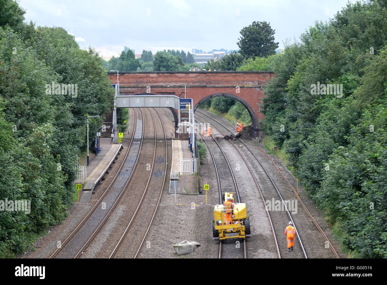 Network rail are at the scene of a bridge collapse in grove road barrow ...