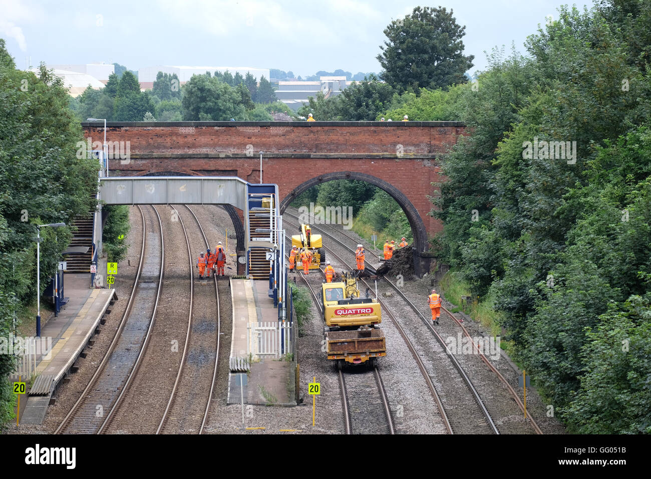 Network rail are at the scene of a bridge collapse in grove road barrow ...
