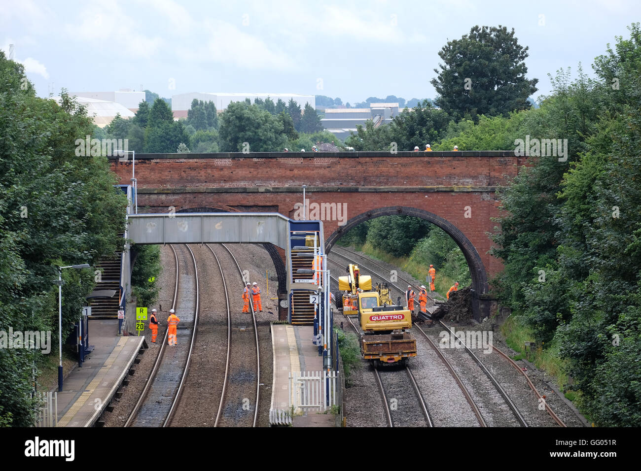 Network rail are at the scene of a bridge collapse in grove road barrow ...