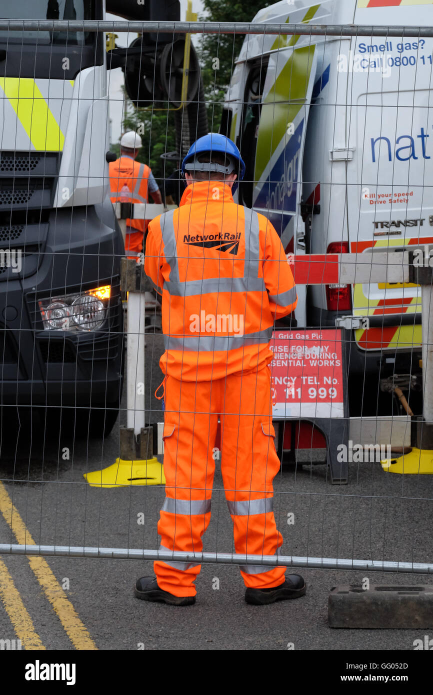 Network rail are at the scene of a bridge collapse in grove road barrow ...