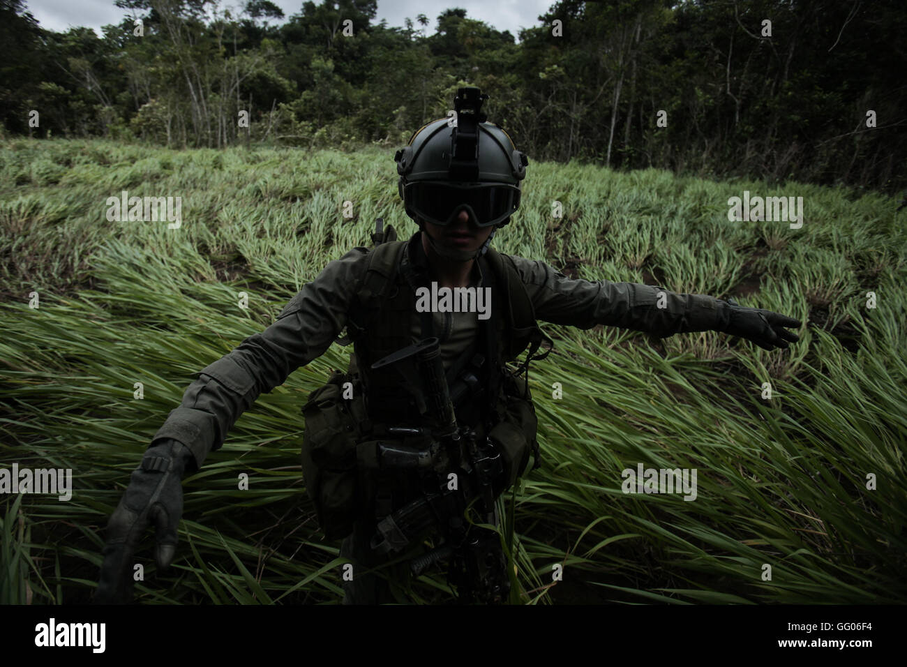 Guaviare, Colombia. 2nd August, 2016. A member of the jungle group of ...