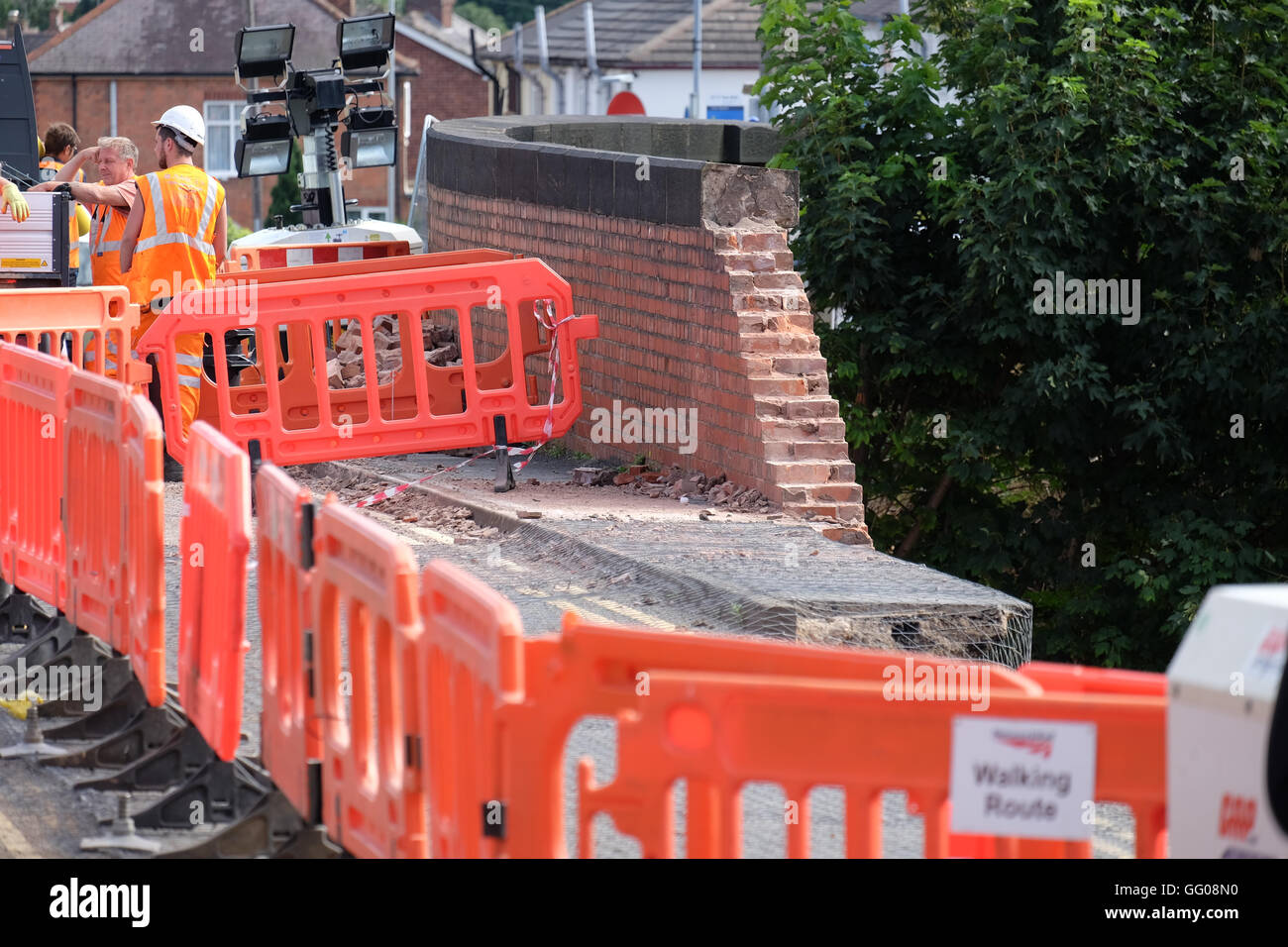 Network rail continue to repair the damaged bridge on grove road in ...