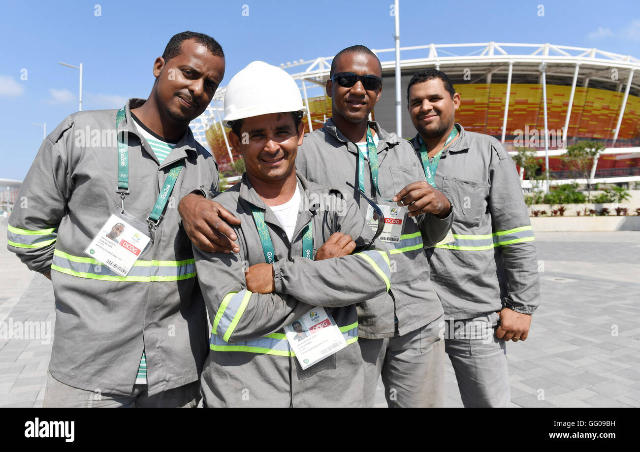 Rio de Janeiro, Brazil. 2nd Aug, 2016. Brazilian construction worker ...