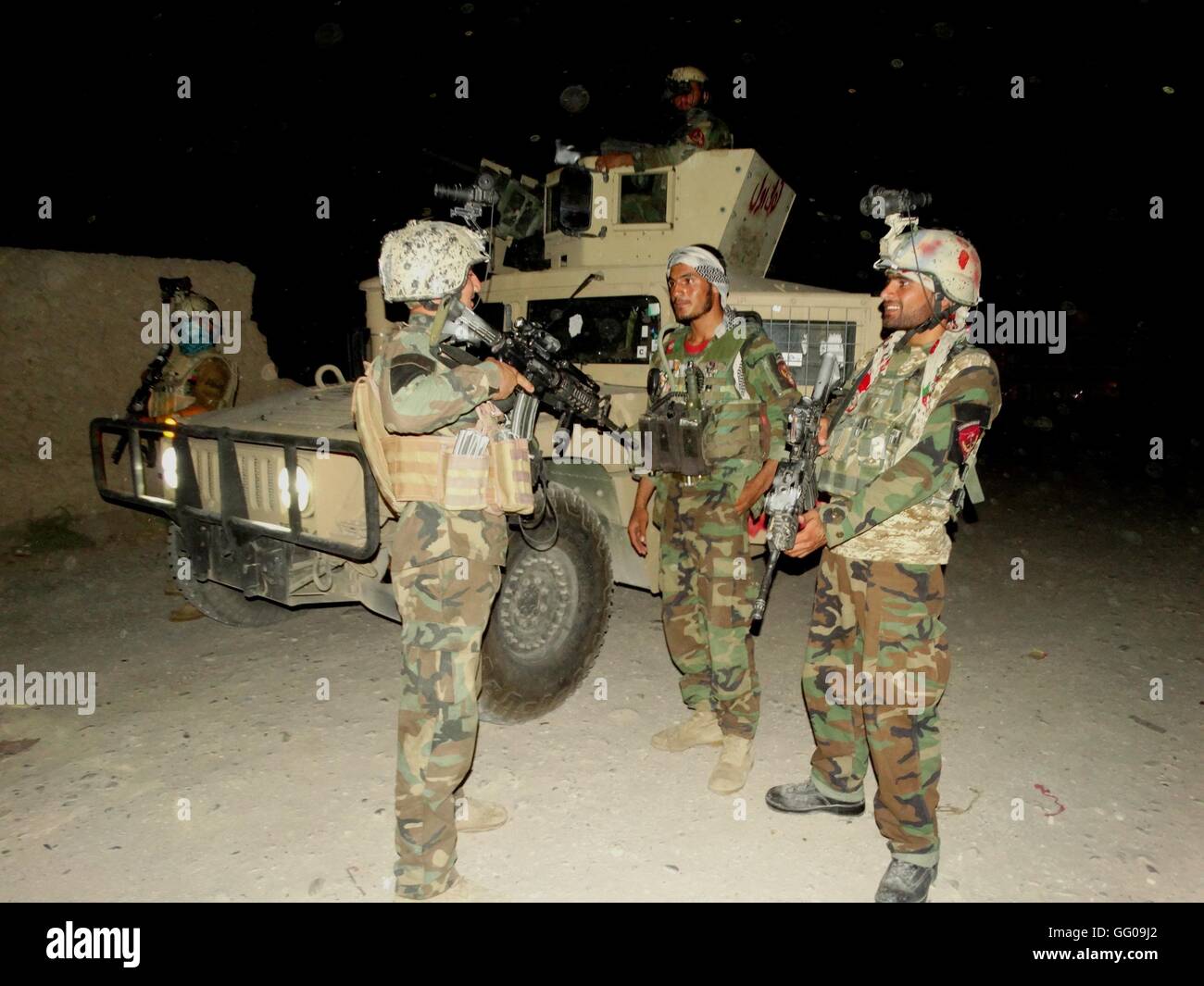 Helmand, Afghanistan. 2nd Aug, 2016. Afghan special force members take ...