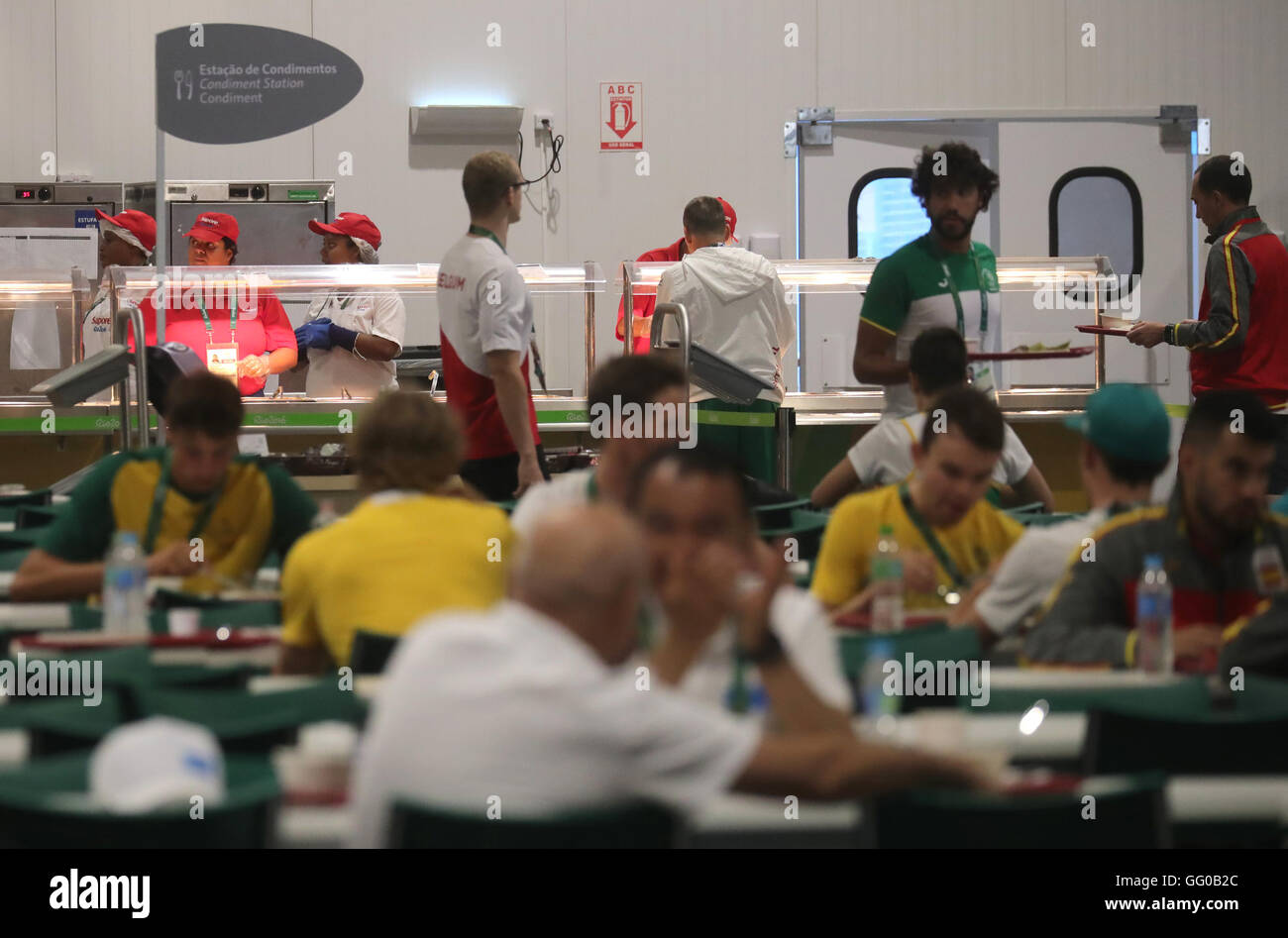 During the olympic media day at the olympic village hi-res stock ...