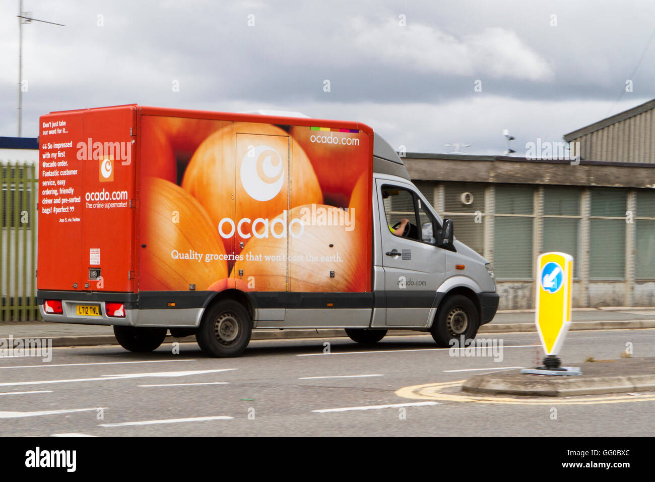 Ocado supermarket delivery store vehicles, Liverpool, Merseyside, UK ...