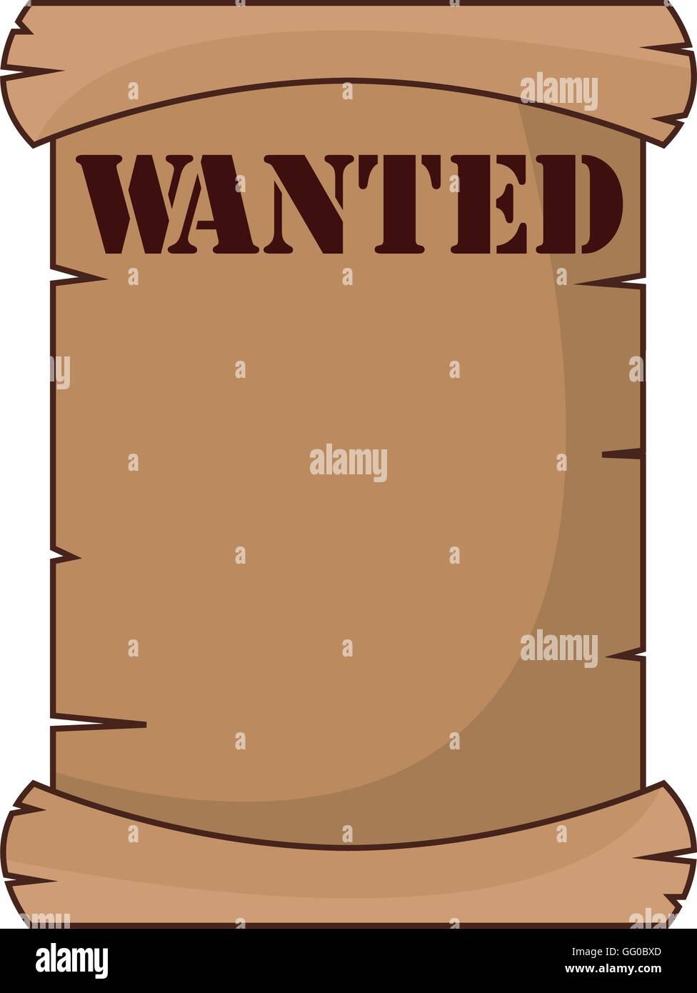 wanted label paper old wild west icon Stock Vector Image & Art - Alamy