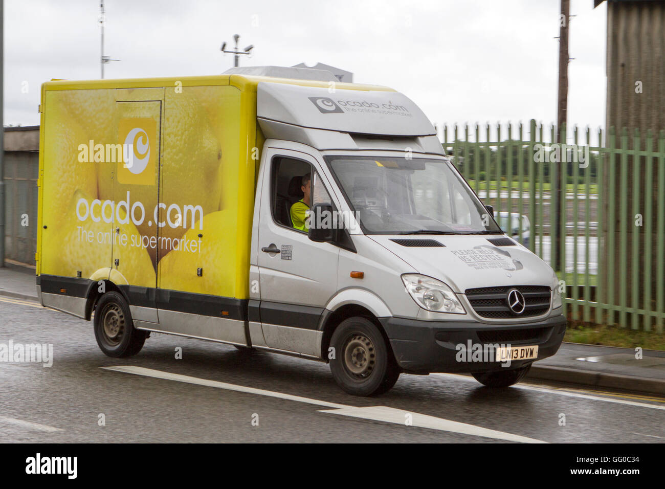 Ocado supermarket delivery store vehicles, Liverpool, Merseyside, UK ...