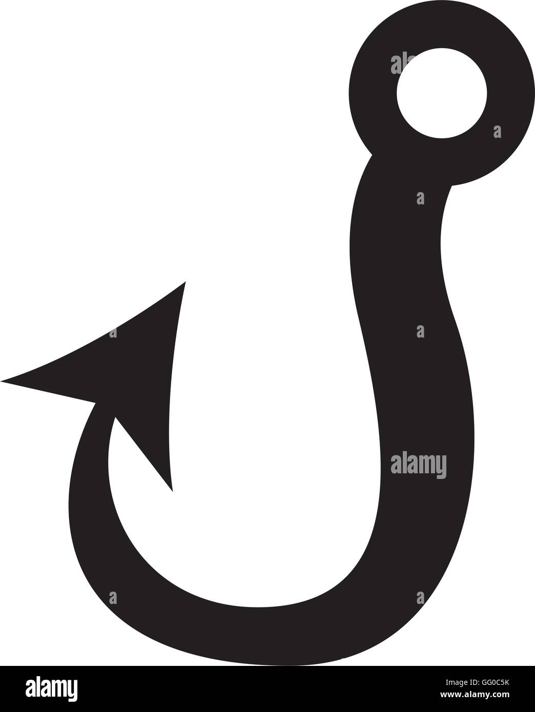 fishing hook silhouette icon Stock Vector Image & Art - Alamy