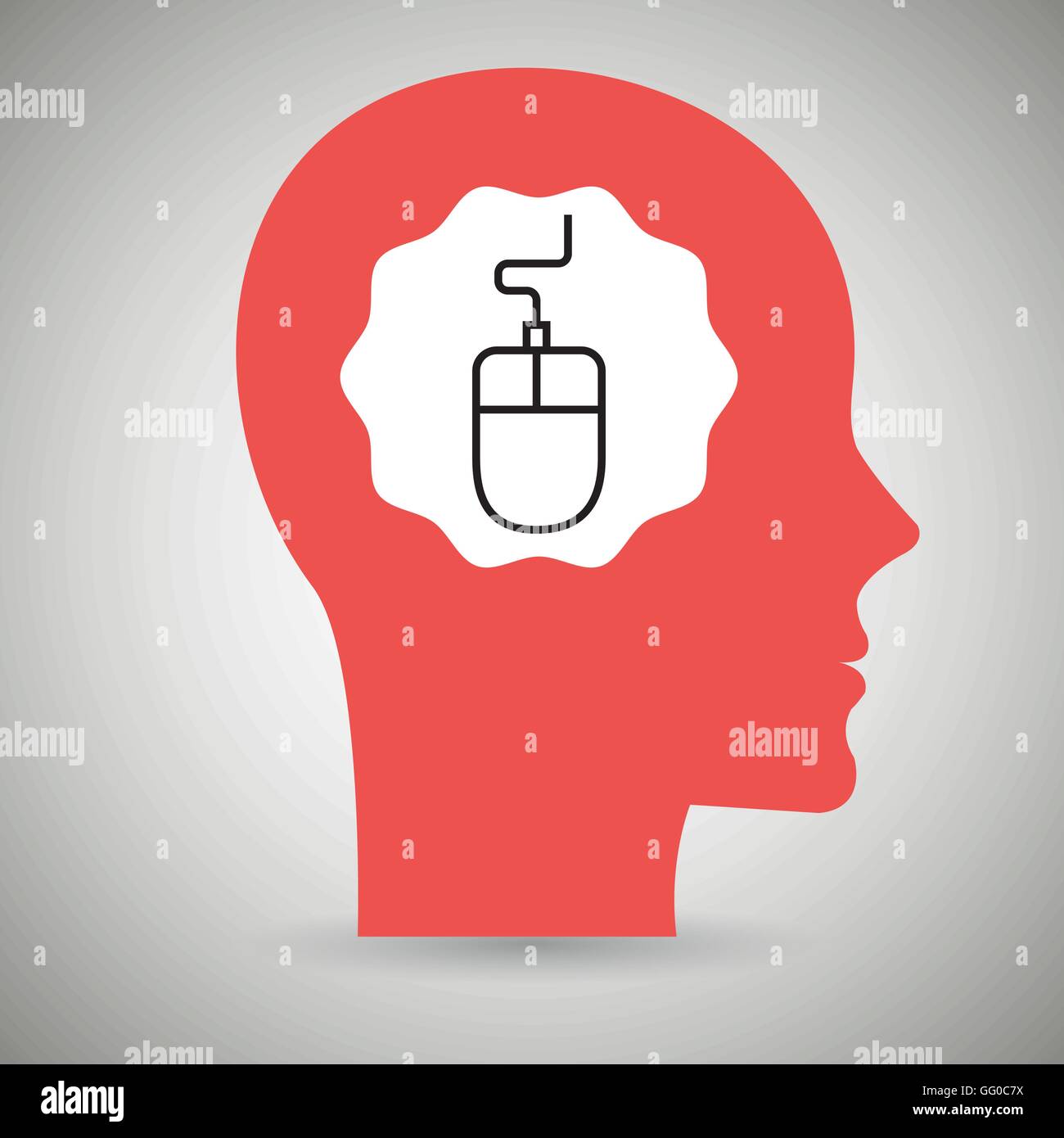 silhouette head mouse tool Stock Vector Image & Art - Alamy