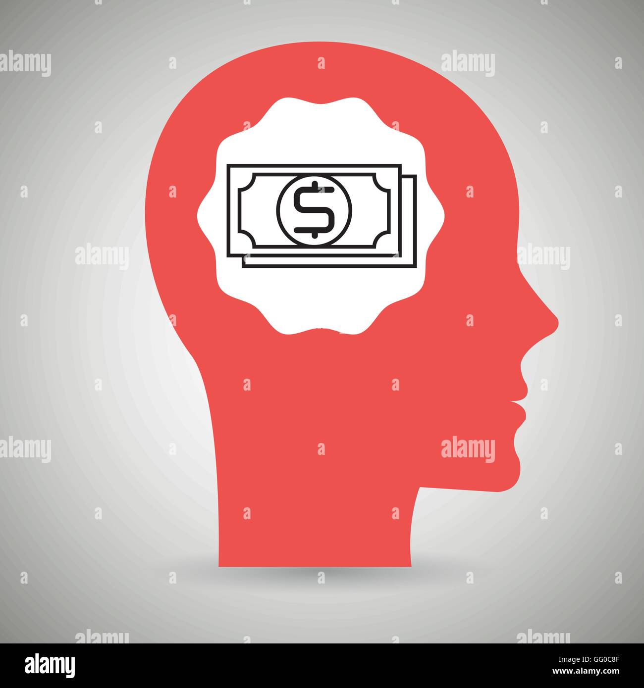silhouette head bills dollar Stock Vector Image & Art - Alamy