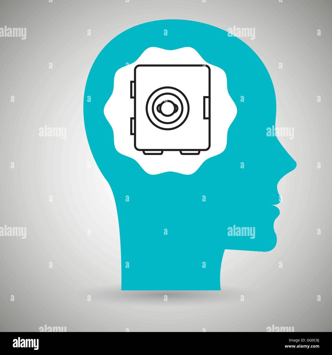 silhouette head safe box Stock Vector Image & Art - Alamy