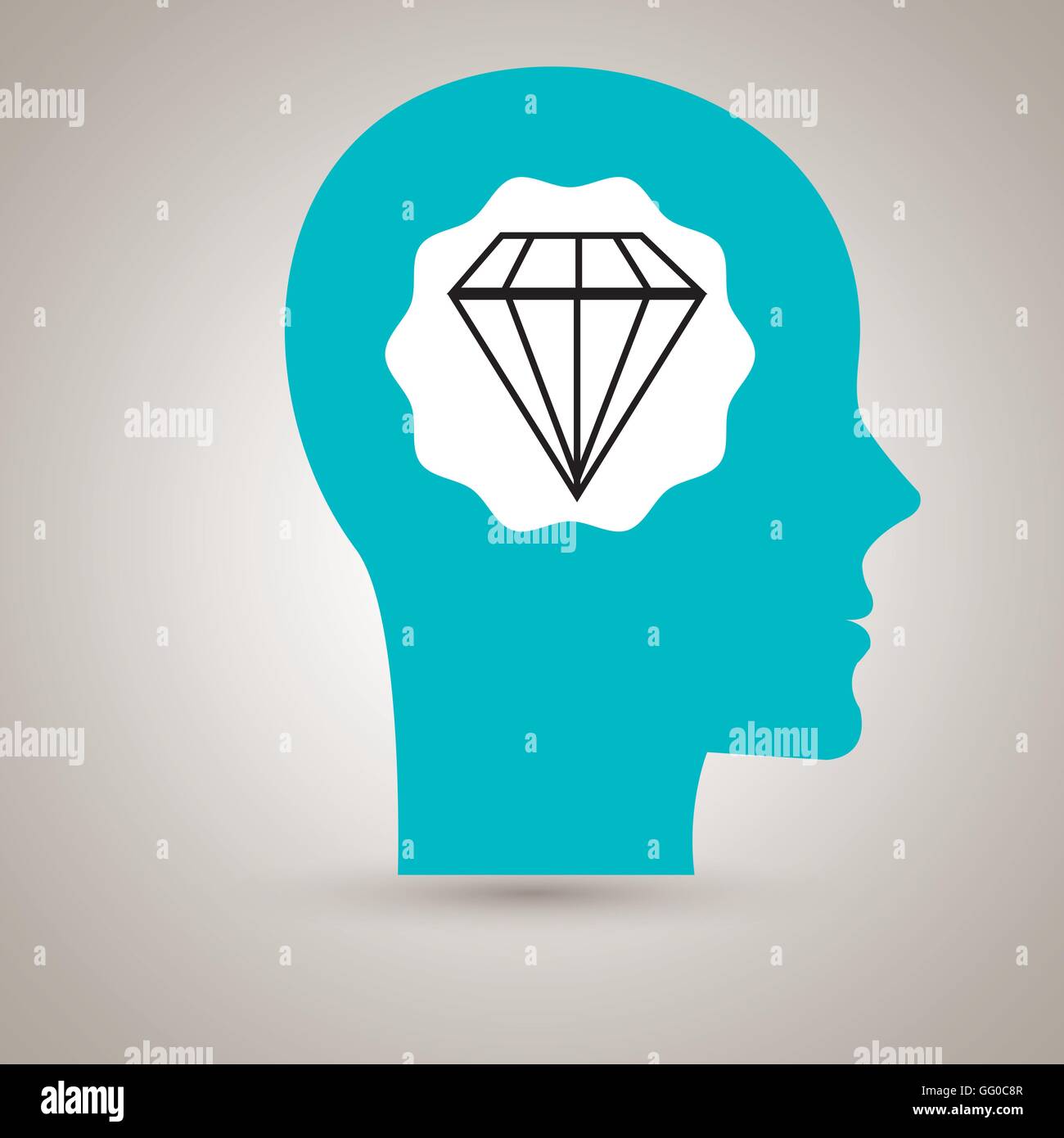 silhouette head diamond gem Stock Vector Image & Art - Alamy