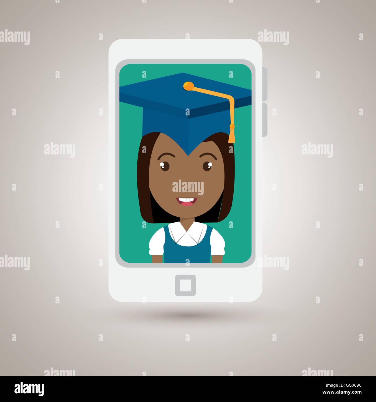 student smartphone graduation cap Stock Vector Image & Art - Alamy