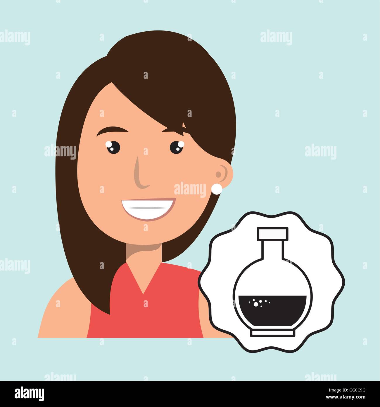 woman happy face tube lab Stock Vector Image & Art - Alamy