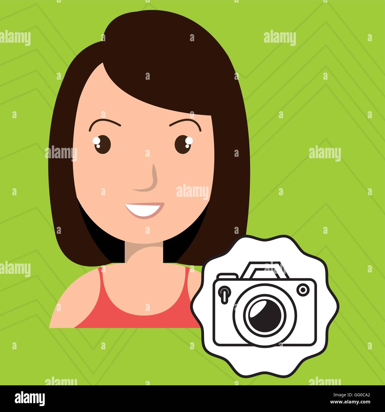 woman happy face camera Stock Vector Image & Art - Alamy
