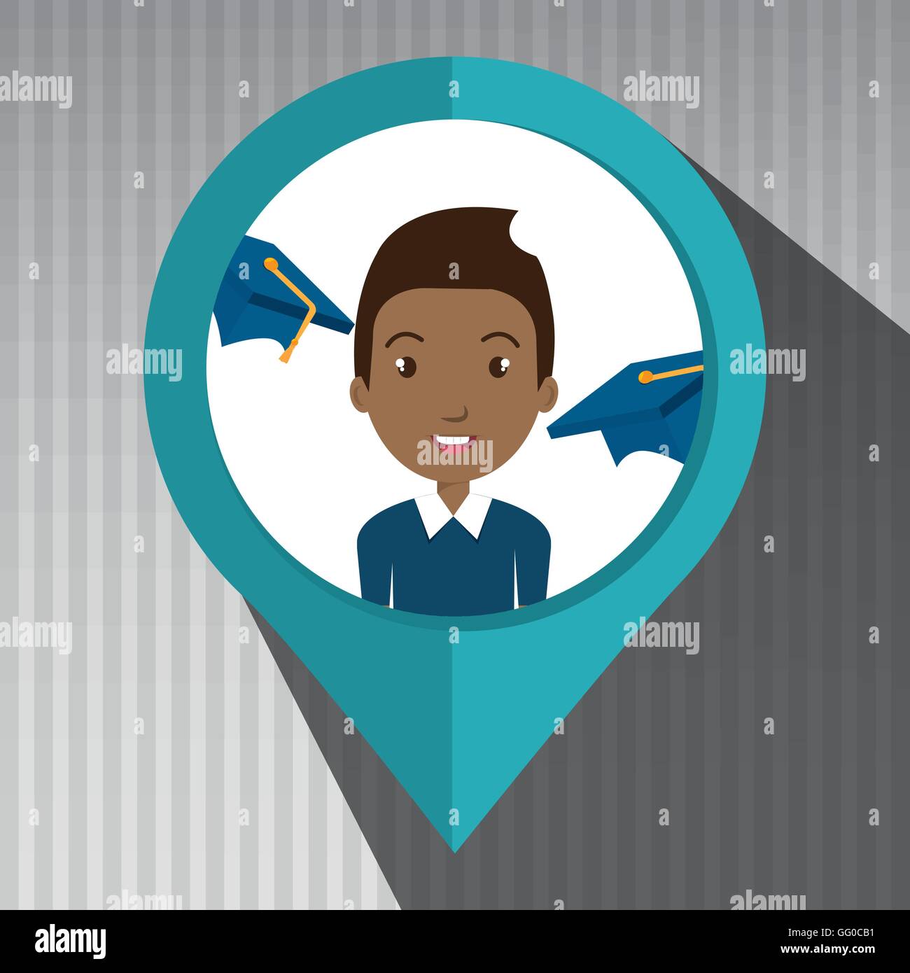 student cap pin location Stock Vector Image & Art - Alamy