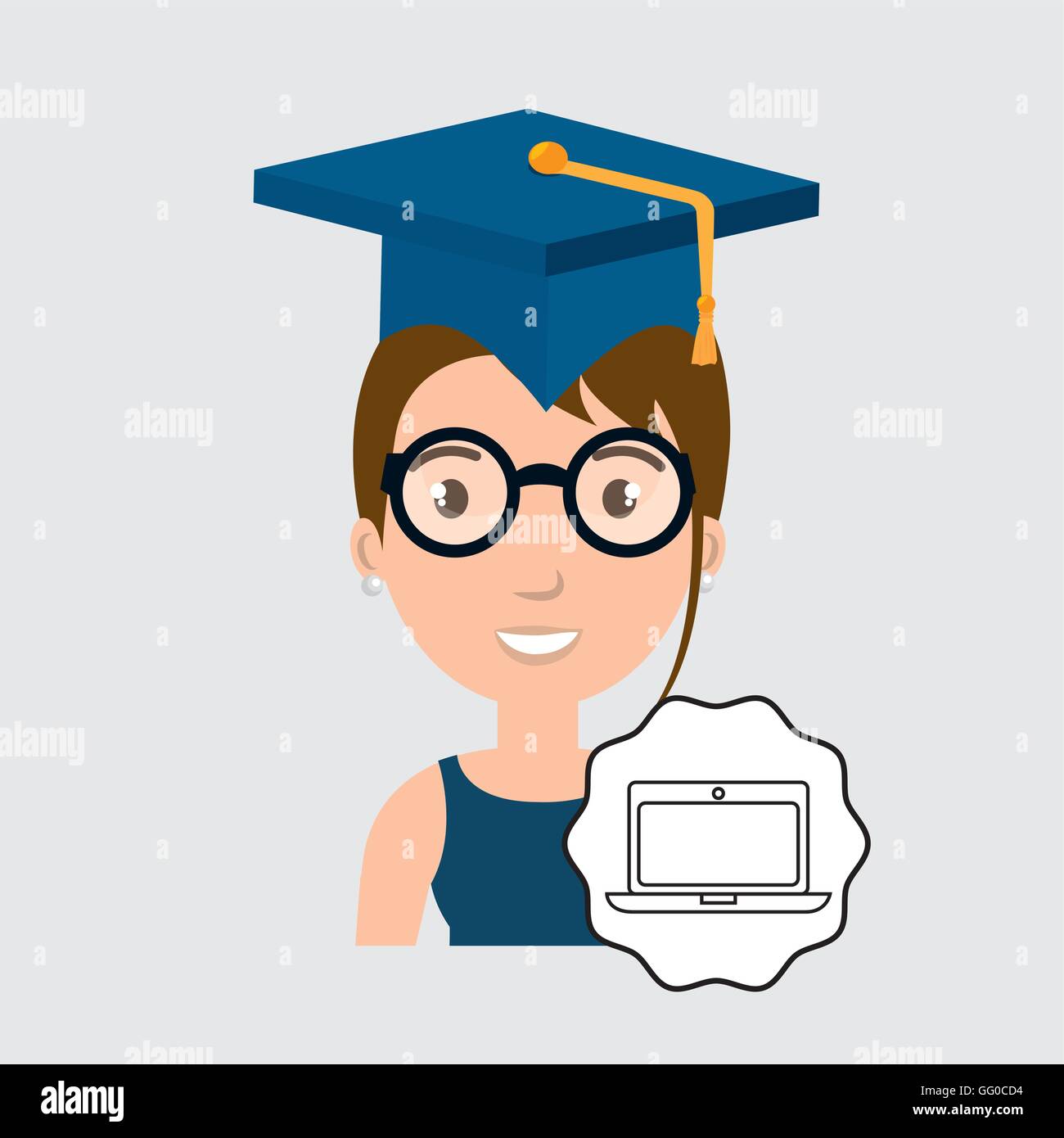 student graduation cap laptop Stock Vector Image & Art - Alamy