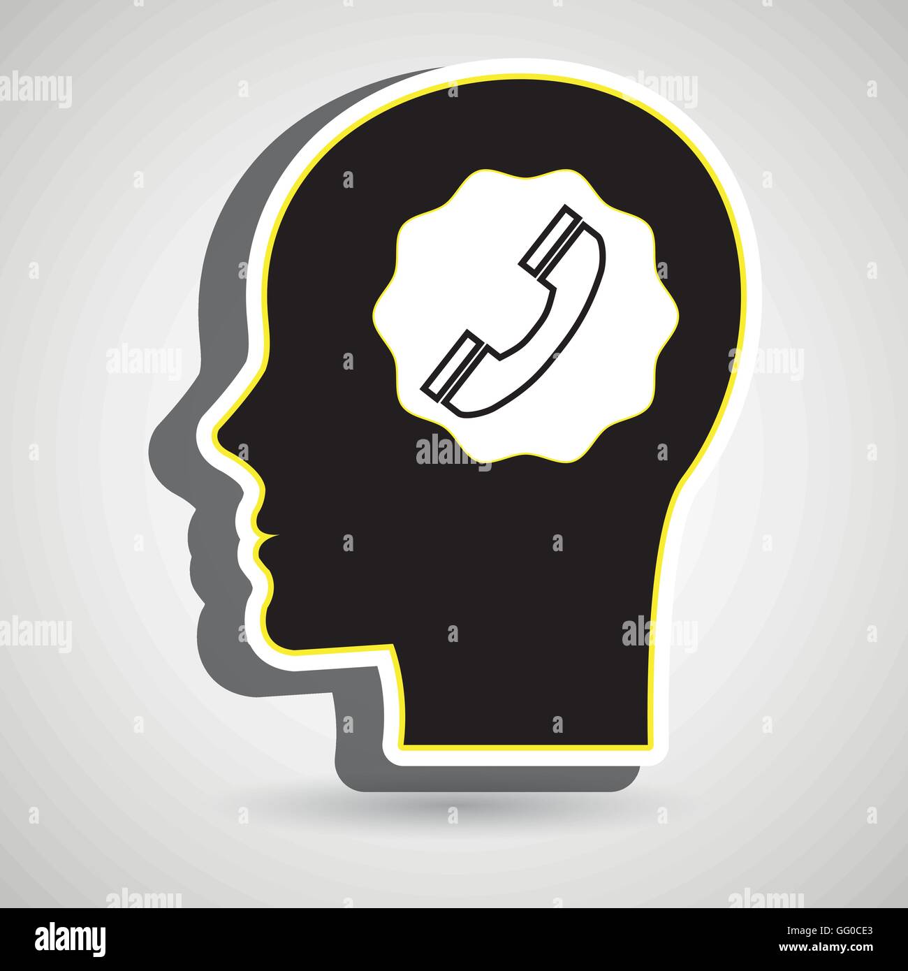silhouette head telephone open Stock Vector Image & Art - Alamy