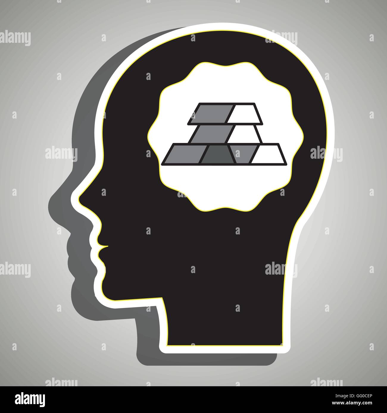 silhouette head gold ingot Stock Vector Image & Art - Alamy
